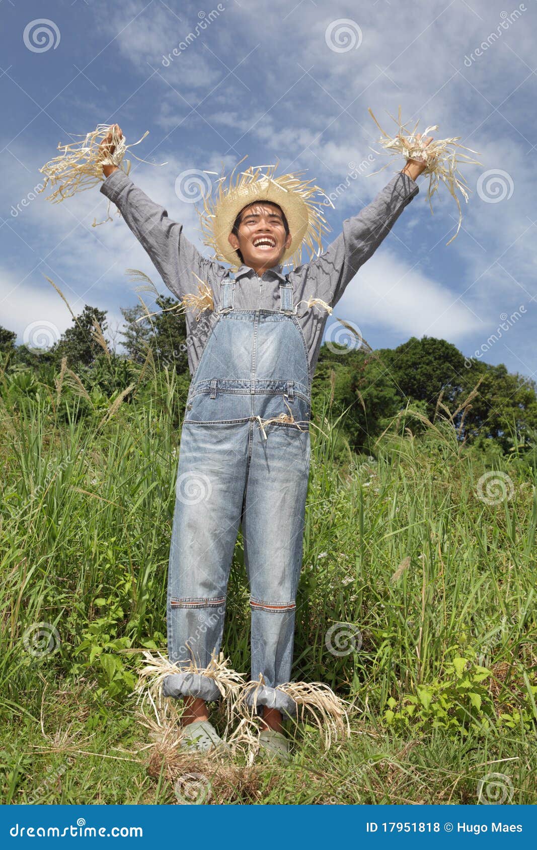 Cheering boss scarecrow stock photo. Image of victorious - 17951818