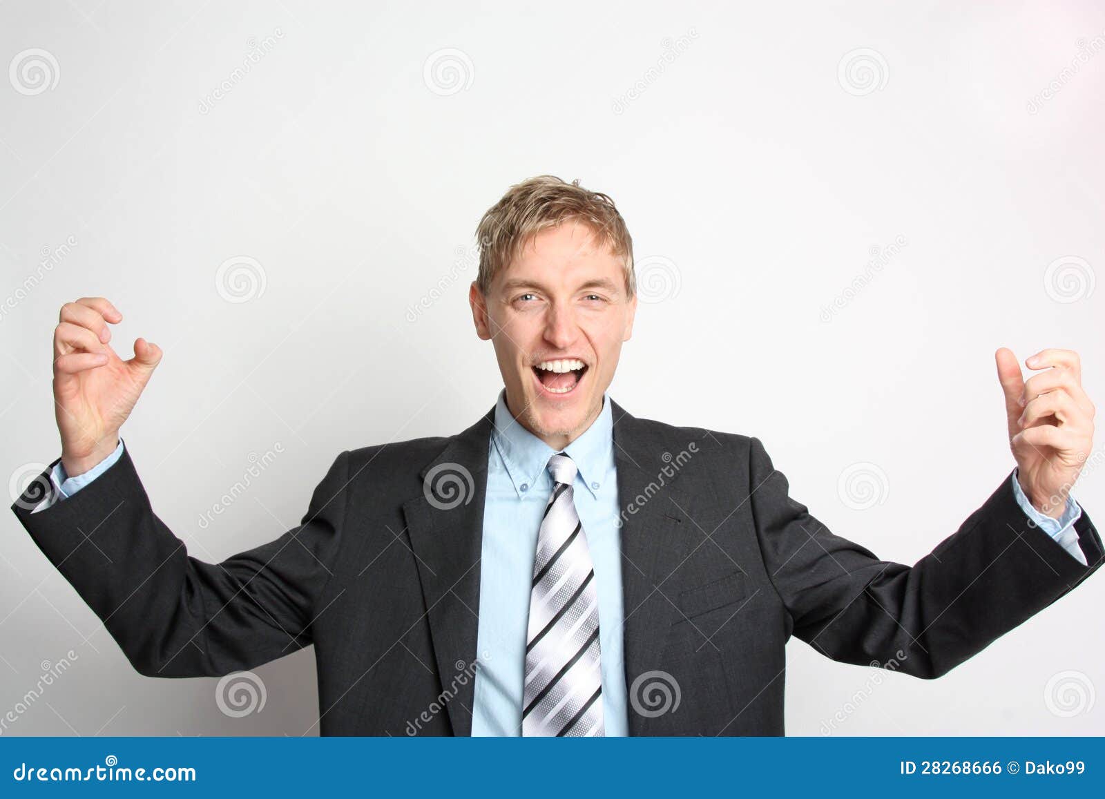 Cheering Businessman stock photo. Image of manager, laughing - 28268666