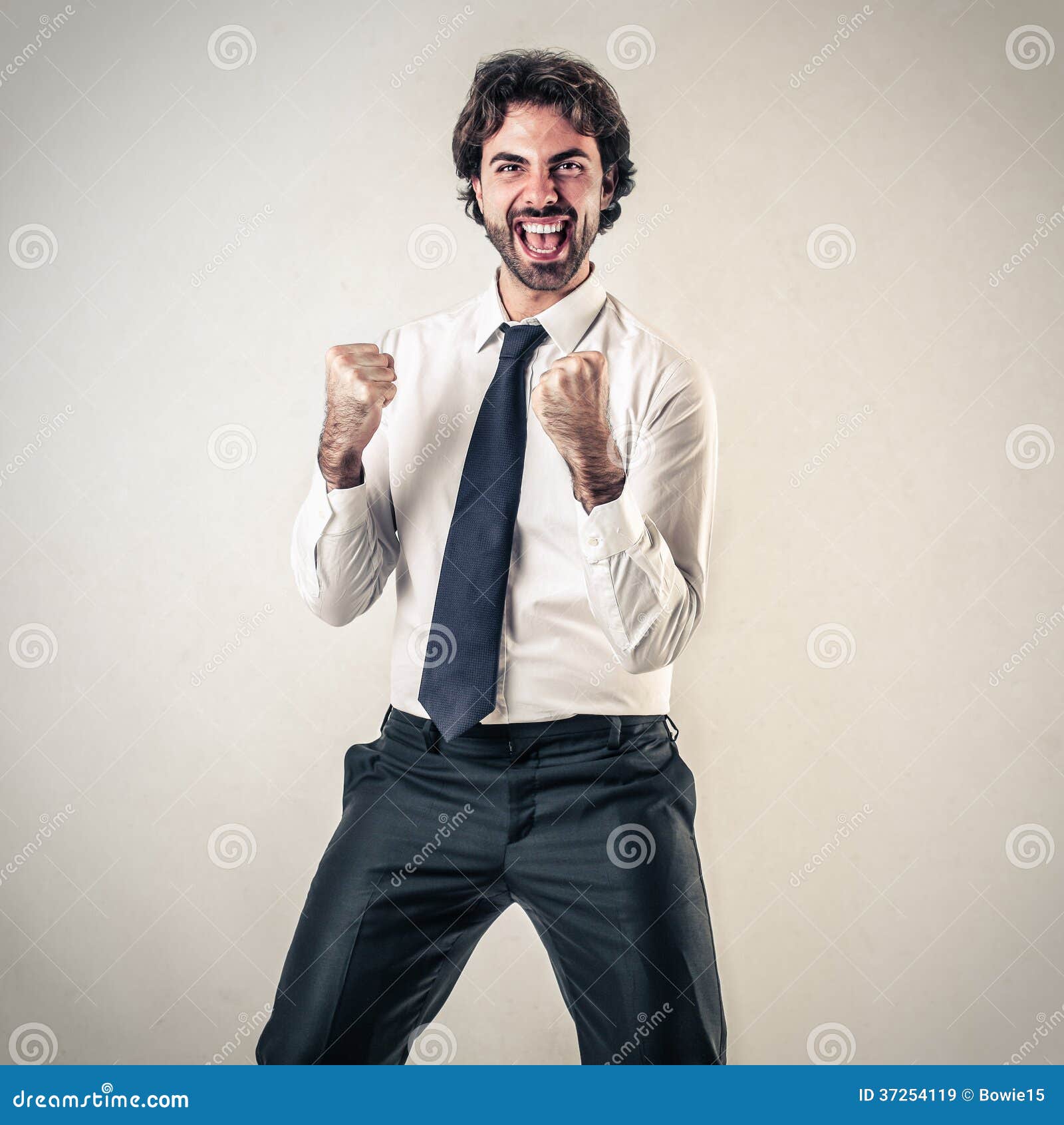 Cheering businessman stock image. Image of portrait, success - 37254119