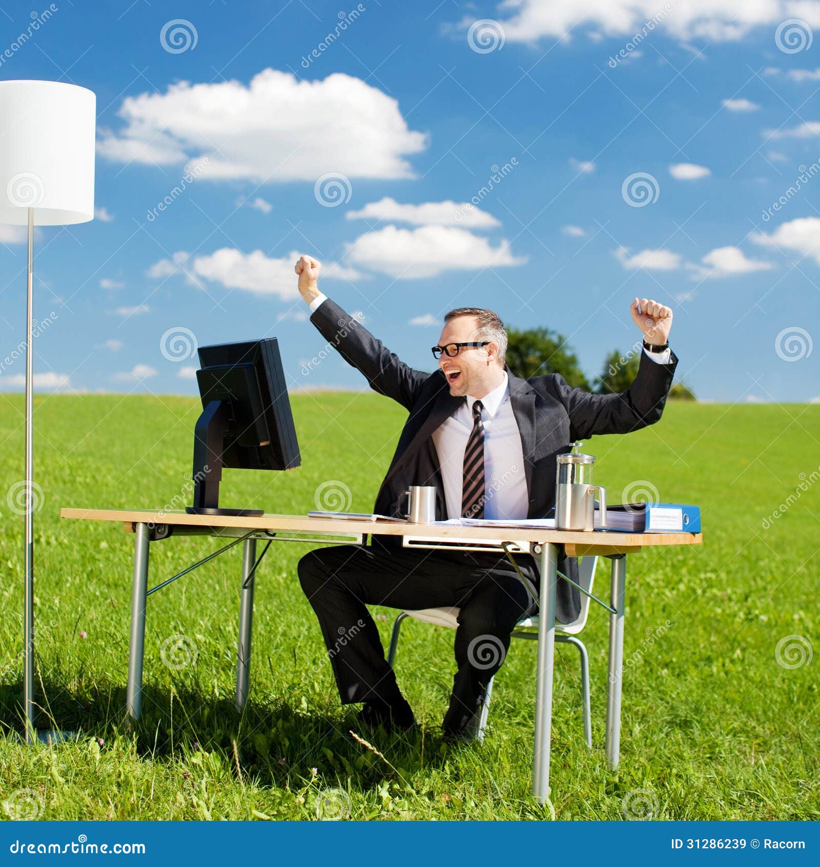 Cheering businessman stock image. Image of male, fresh - 31286239