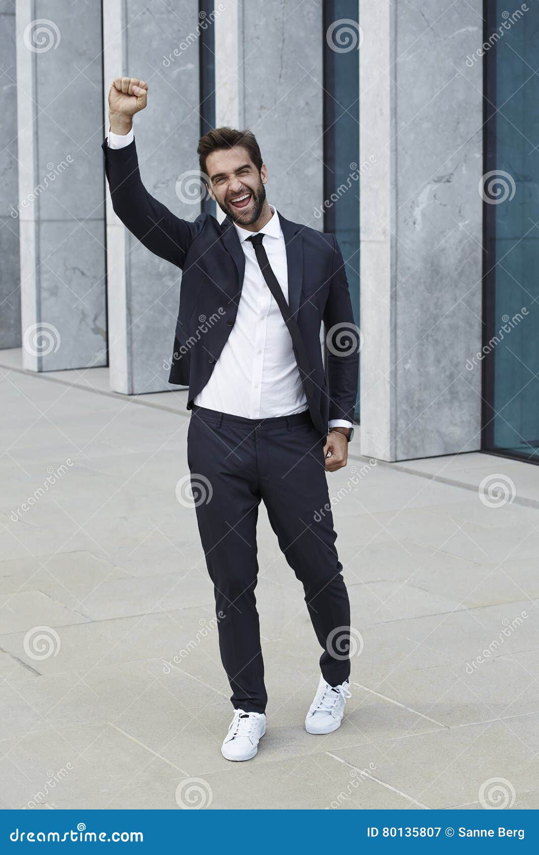 Cheering businessman stock image. Image of color, handsome - 80135807