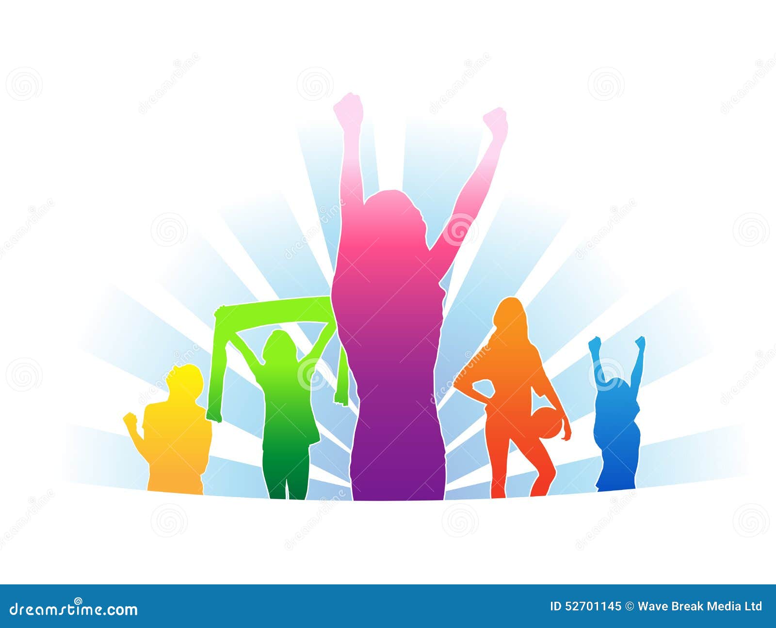 Cheering Colourful Fans Vector Stock Vector - Illustration of digital ...