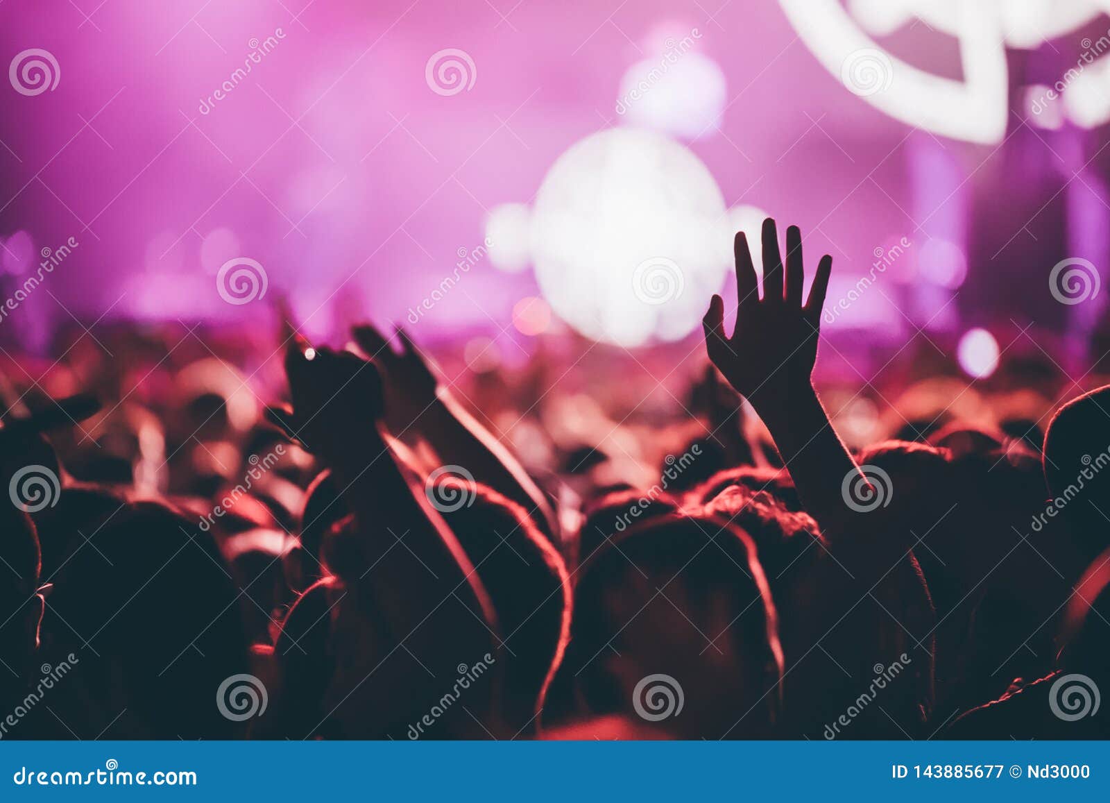 Cheering Crowd at Concert Enjoying Music Performance Stock Image ...