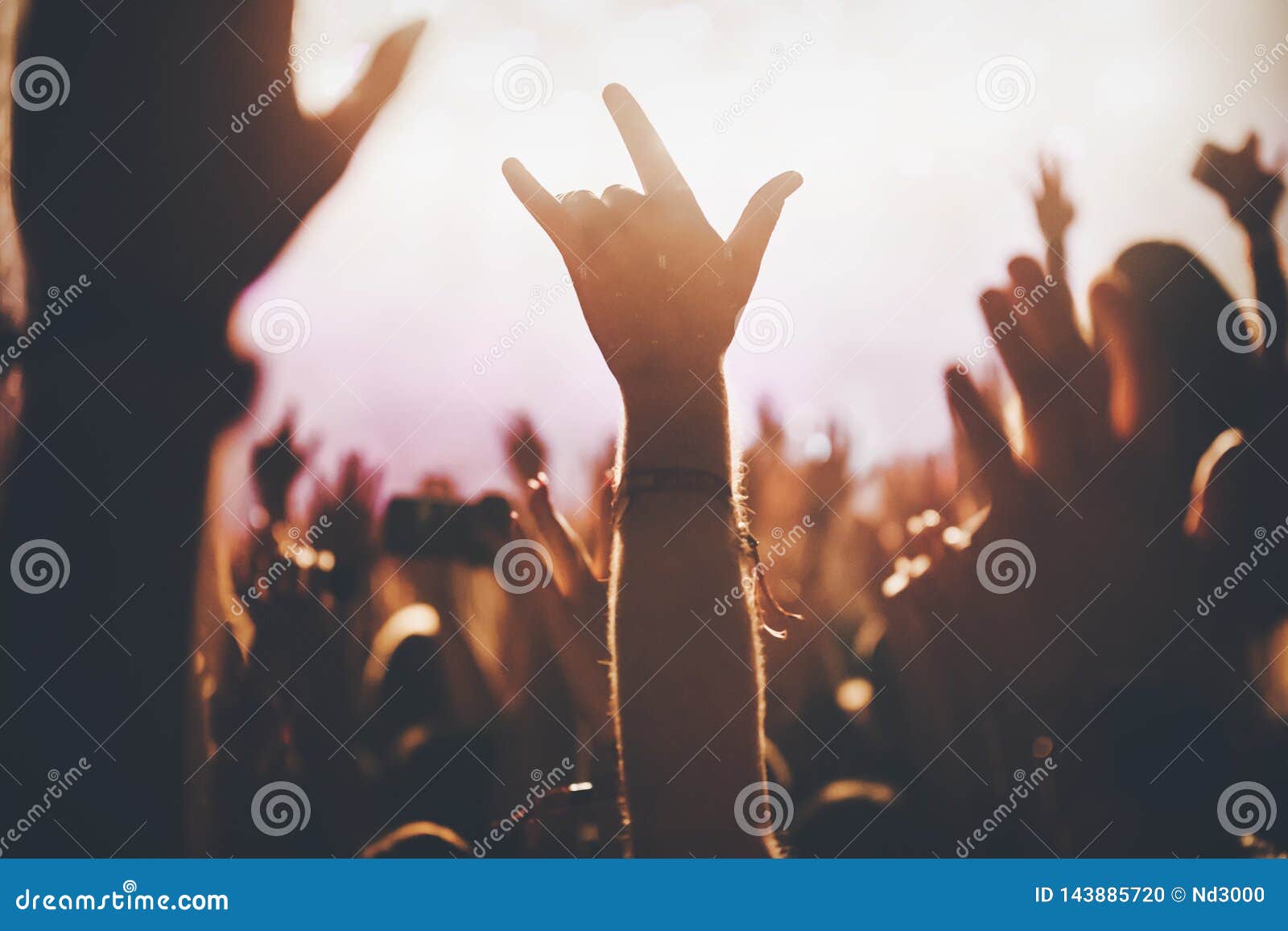 Cheering Crowd at Concert Enjoying Music Performance Stock Photo ...