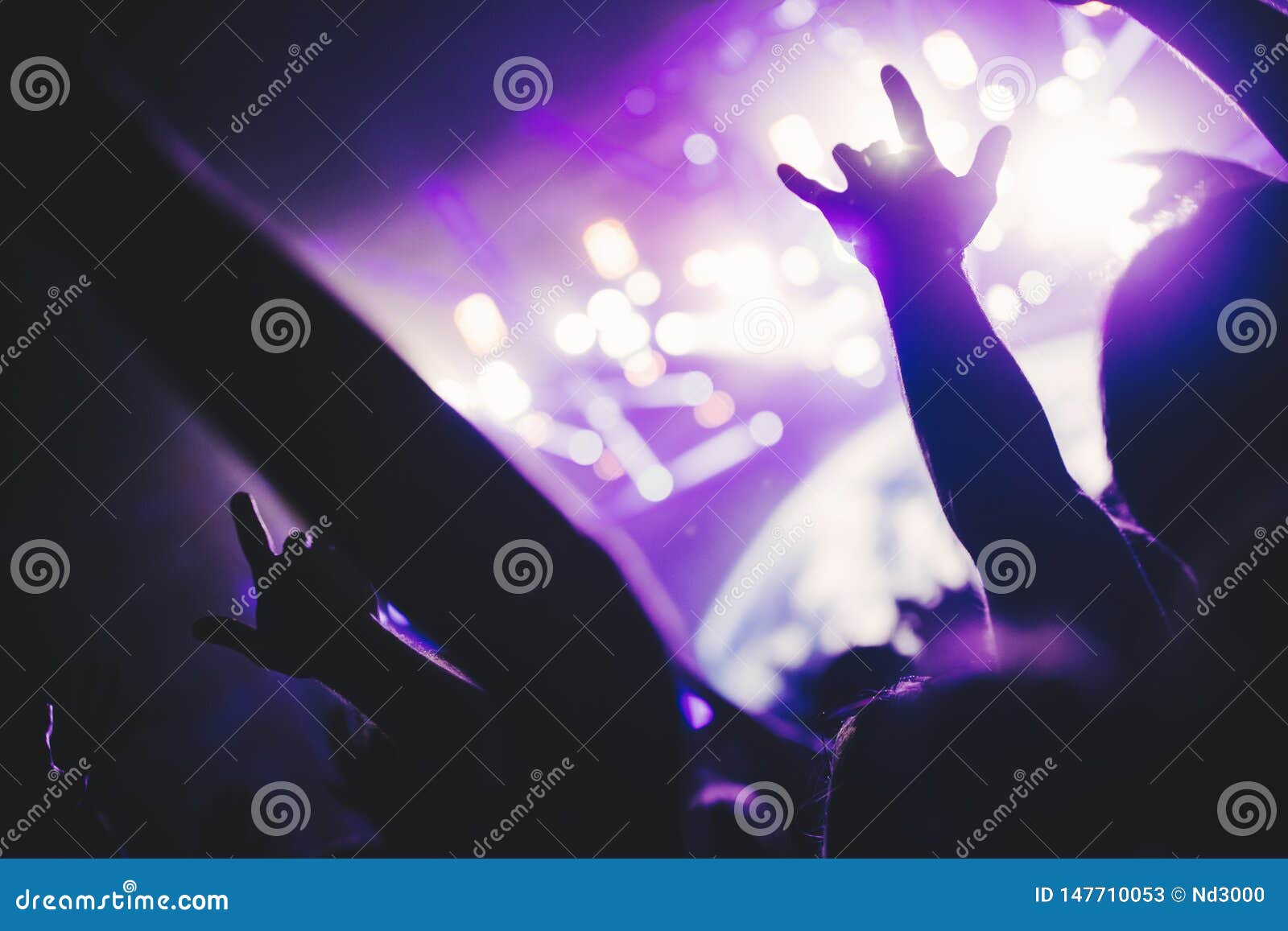 Cheering Crowd at Concert Enjoying Music Performance Stock Image ...