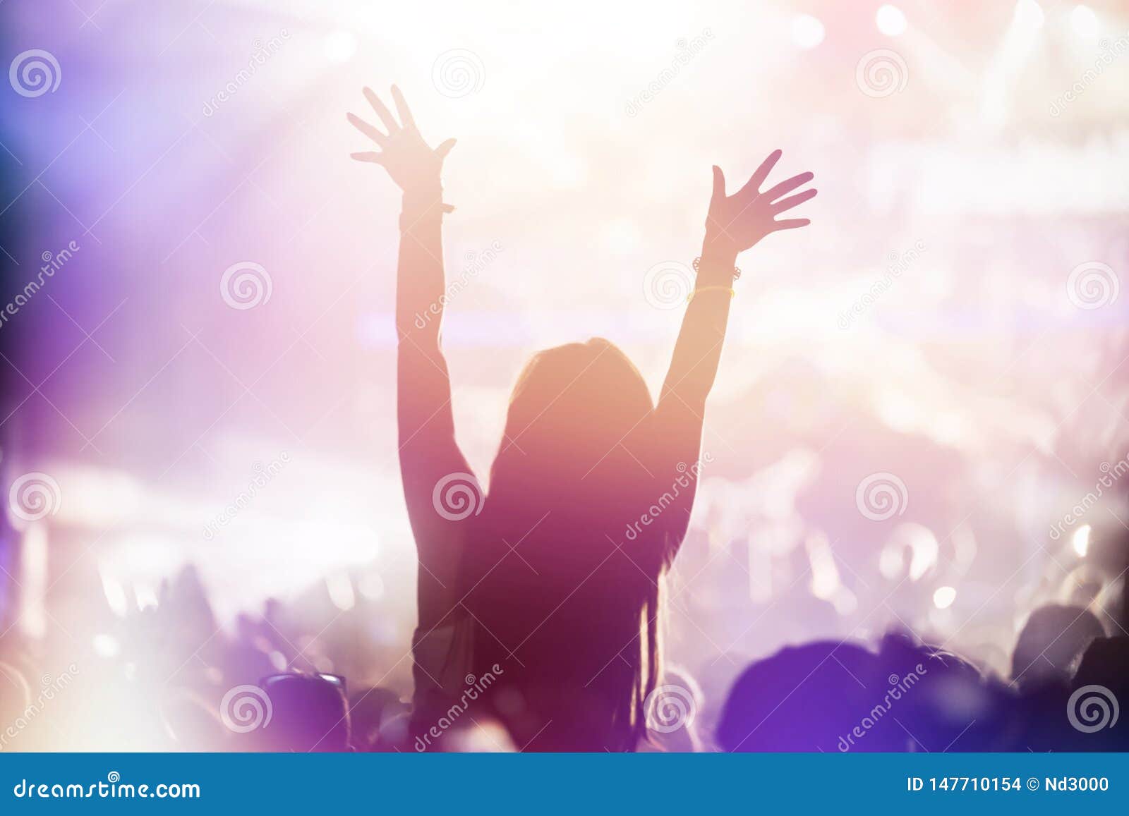 Cheering Crowd at Concert Enjoying Music Performance Stock Photo ...