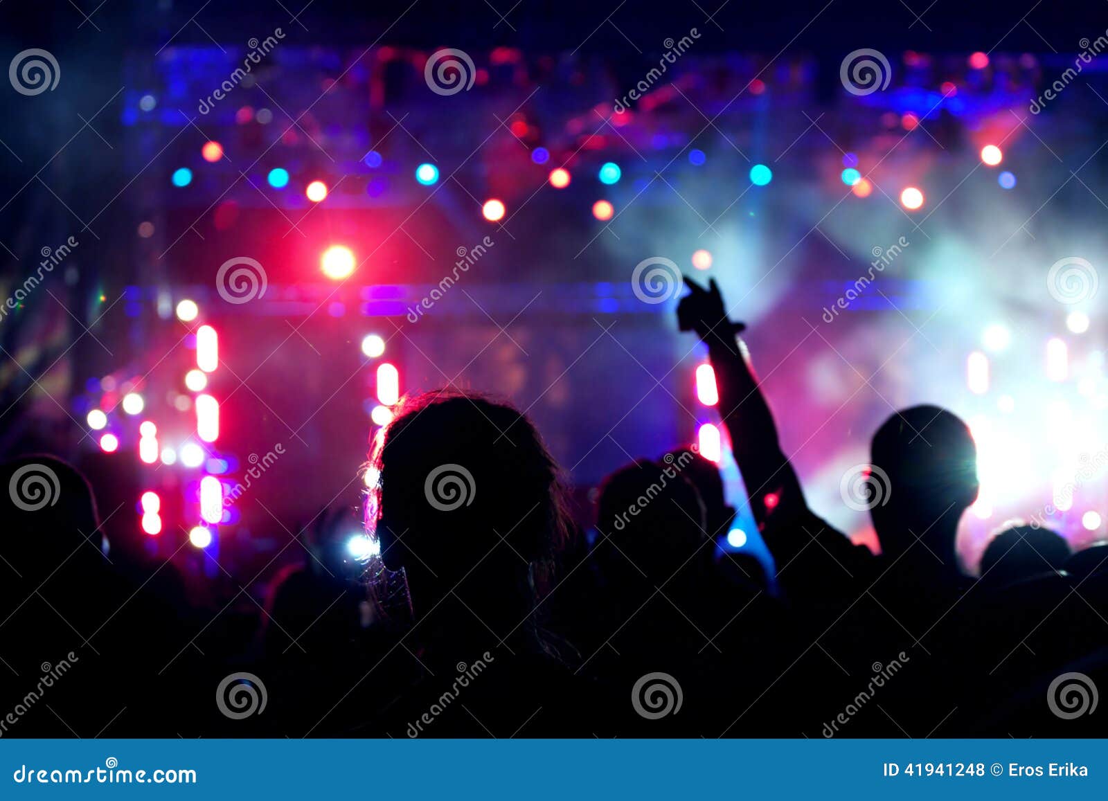 Cheering crowd at concert stock photo. Image of cheerful - 41941248
