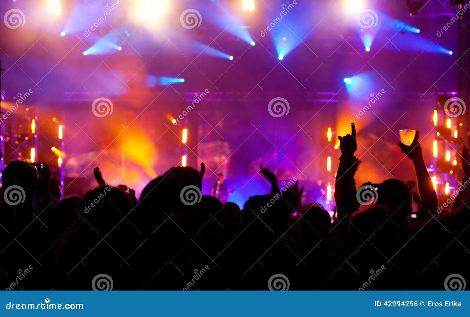 Cheering crowd at concert stock photo. Image of packed - 42994256