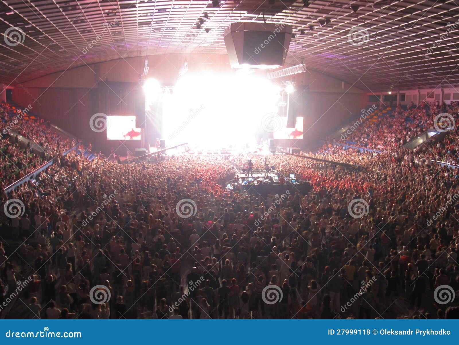 Cheering Crowd in a Concert Hall Editorial Stock Photo - Image of night ...