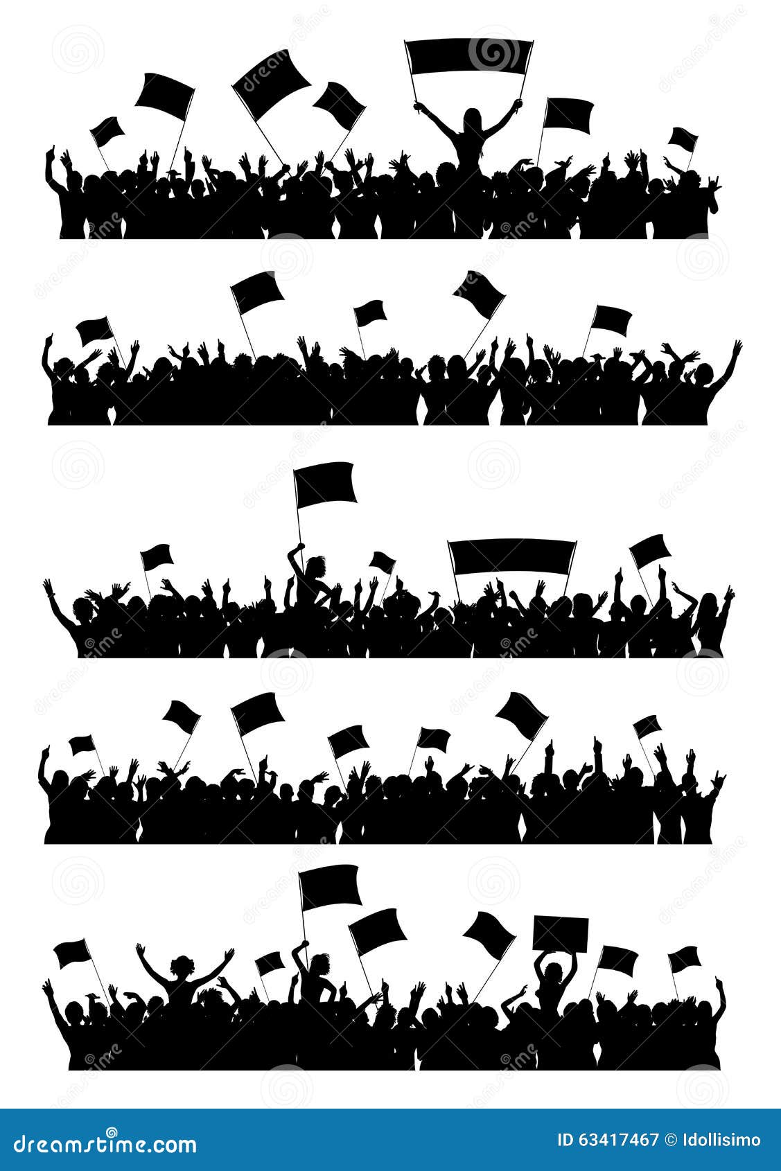 Cheering Crowd Set stock vector. Illustration of audience - 63417467