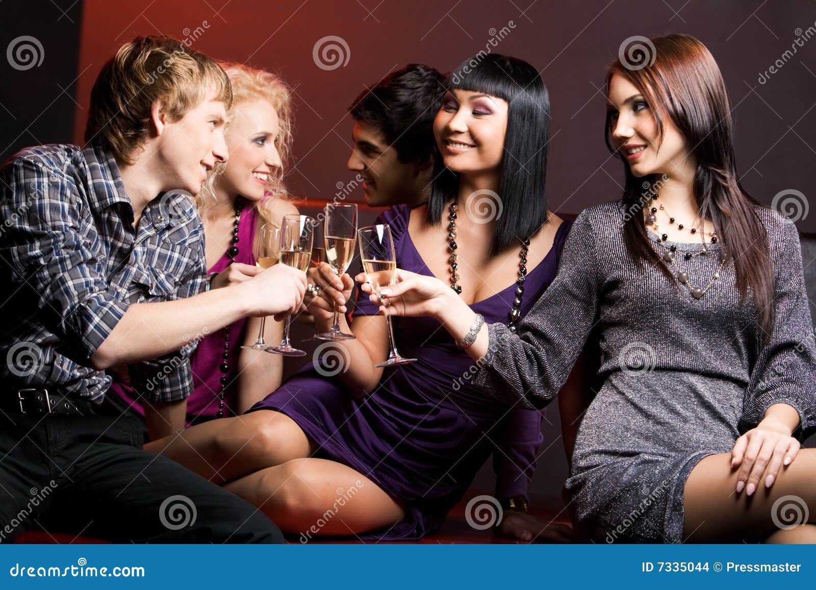 Cheering friends stock photo. Image of circle, champagne - 7335044