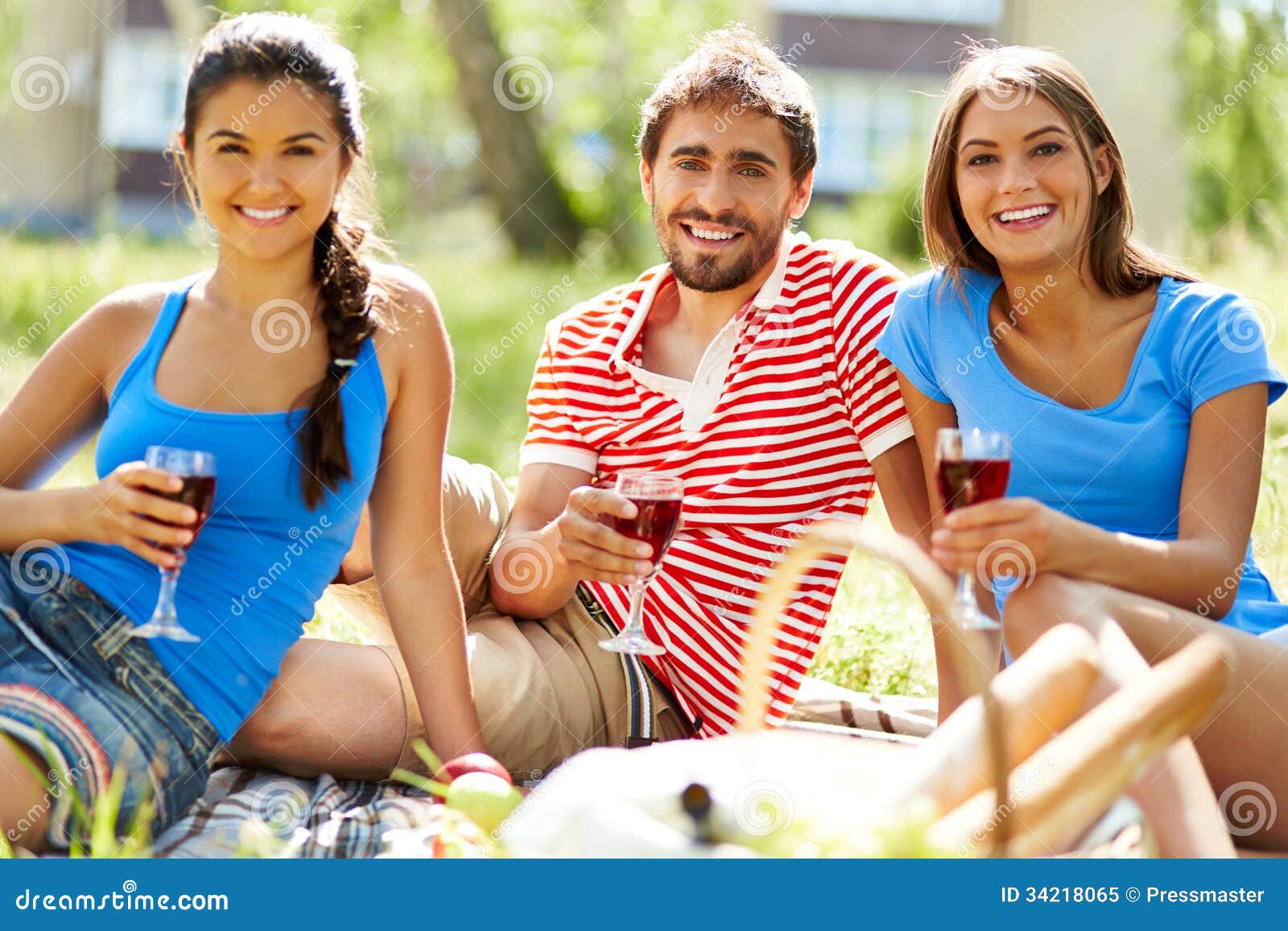 Cheering friends stock image. Image of drink, countryside - 34218065