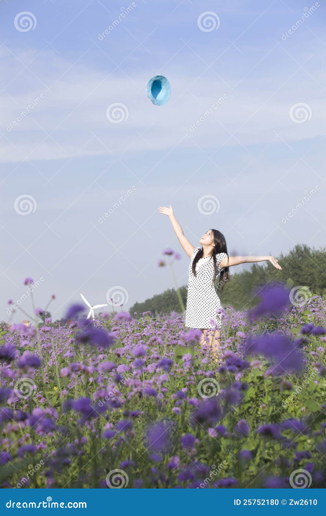 A cheering girl in flower stock photo. Image of cheer - 25752180