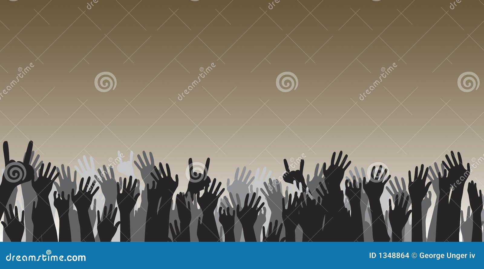 Cheering Hands stock vector. Illustration of crowd, rally - 1348864