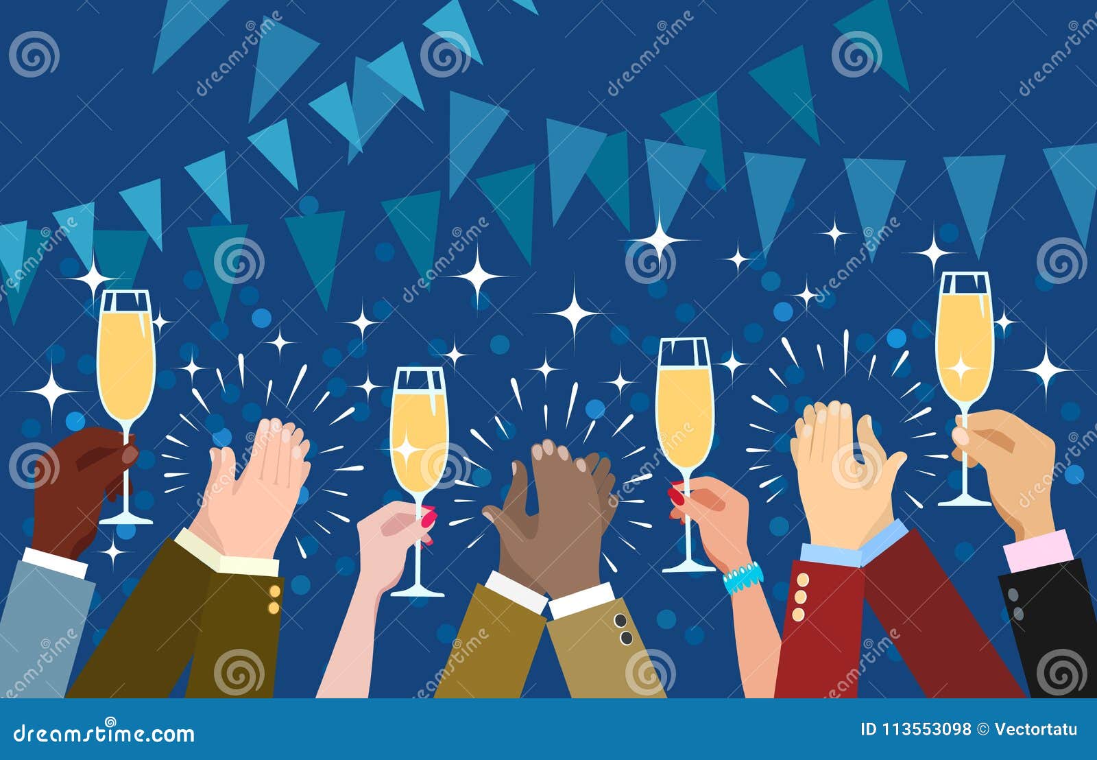 Cheering Hands Illustration Stock Vector - Illustration of design ...