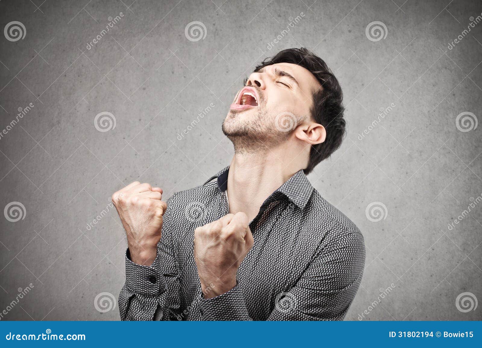 Cheering man stock photo. Image of business, fist, wall - 31802194