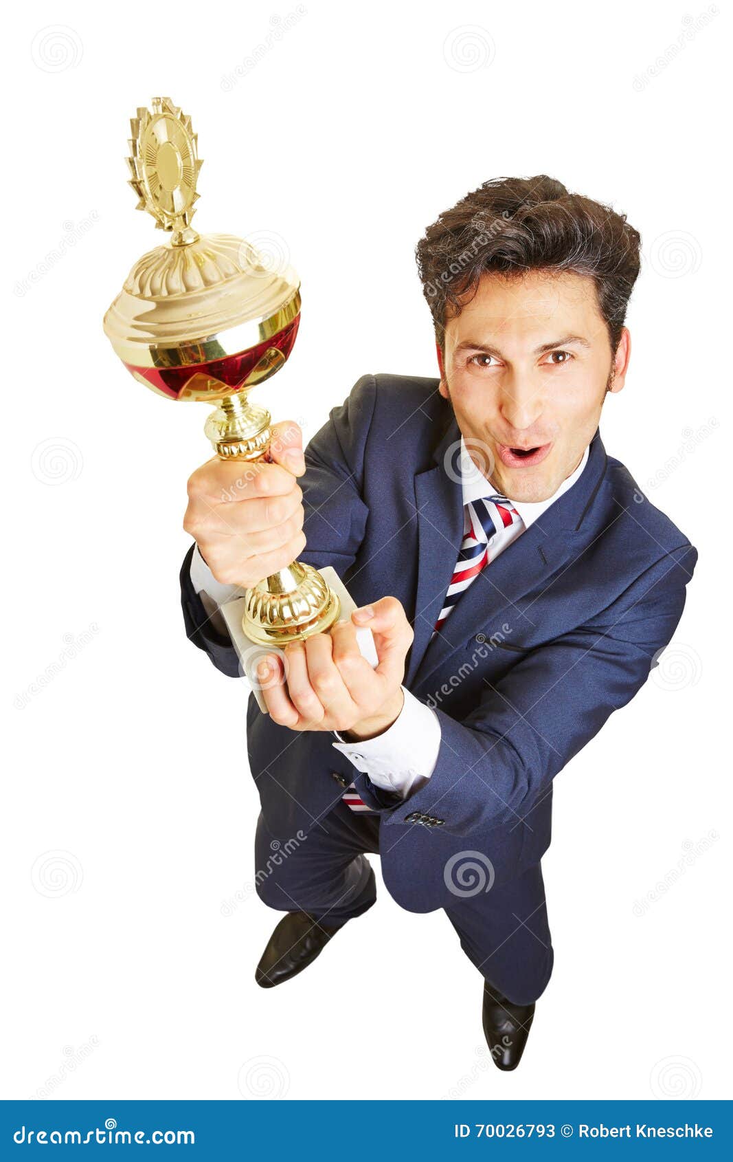 Cheering Manager Winning Trophy Stock Image - Image of plan, advocate ...