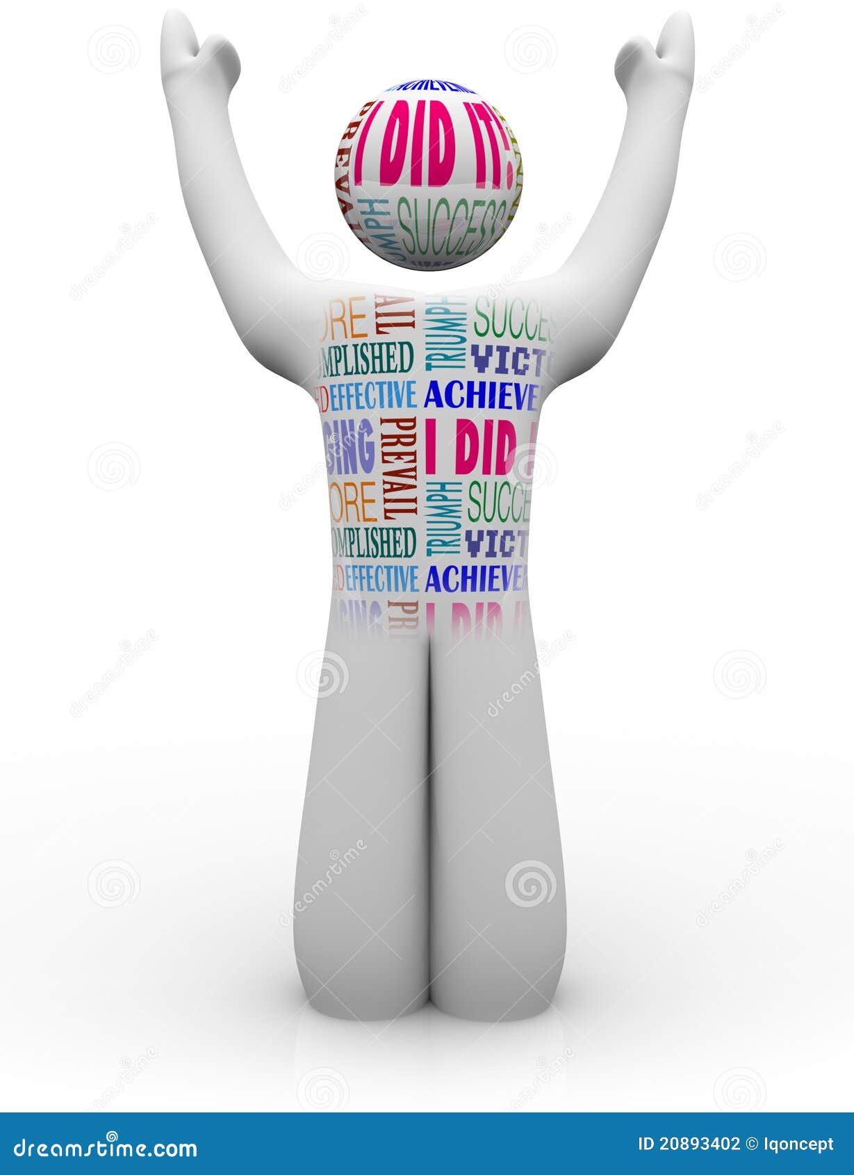 Cheering Person with Success Words Accomplishment Stock Illustration ...
