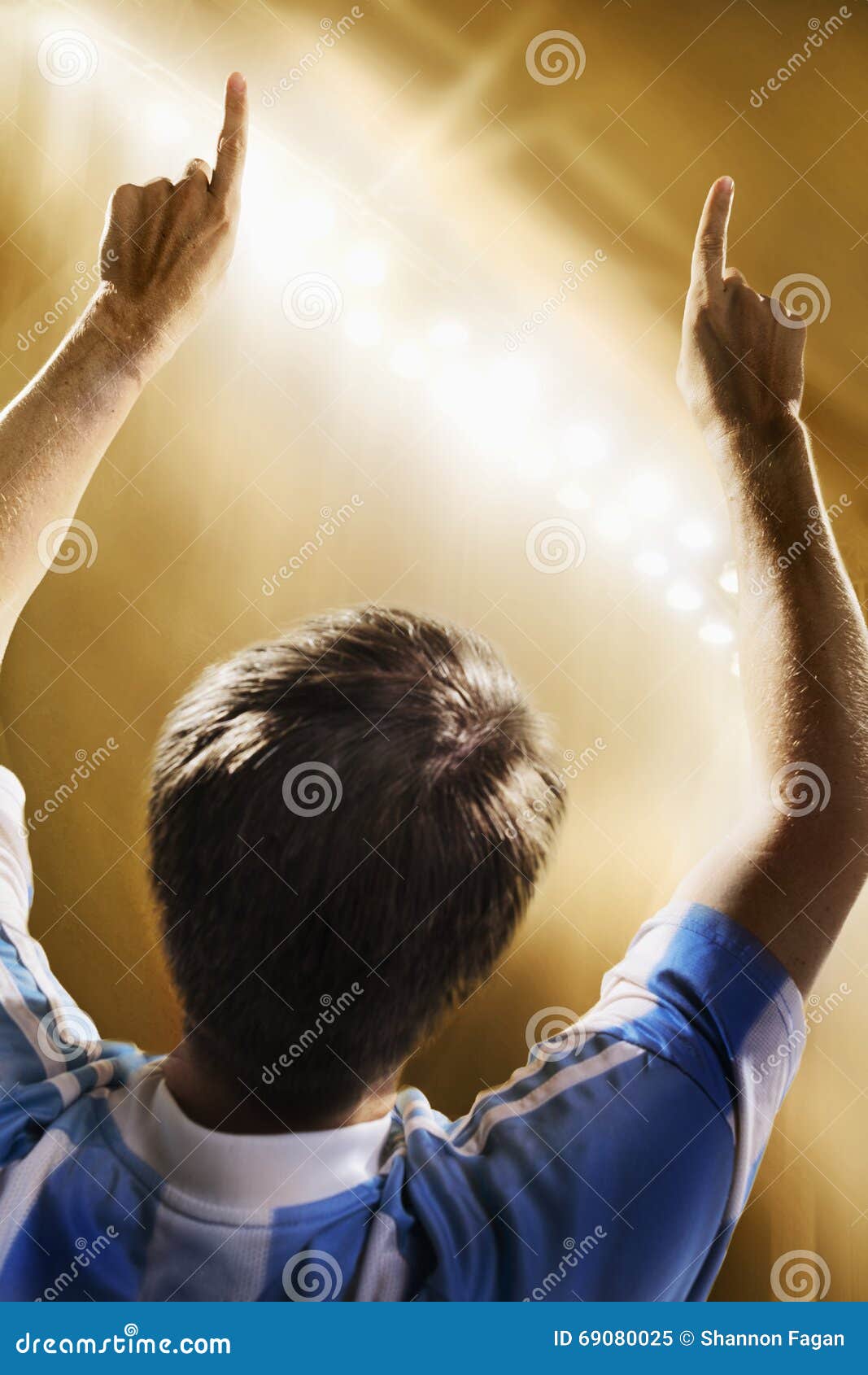 Cheering in Stadium at Night Stock Image - Image of champion, event ...