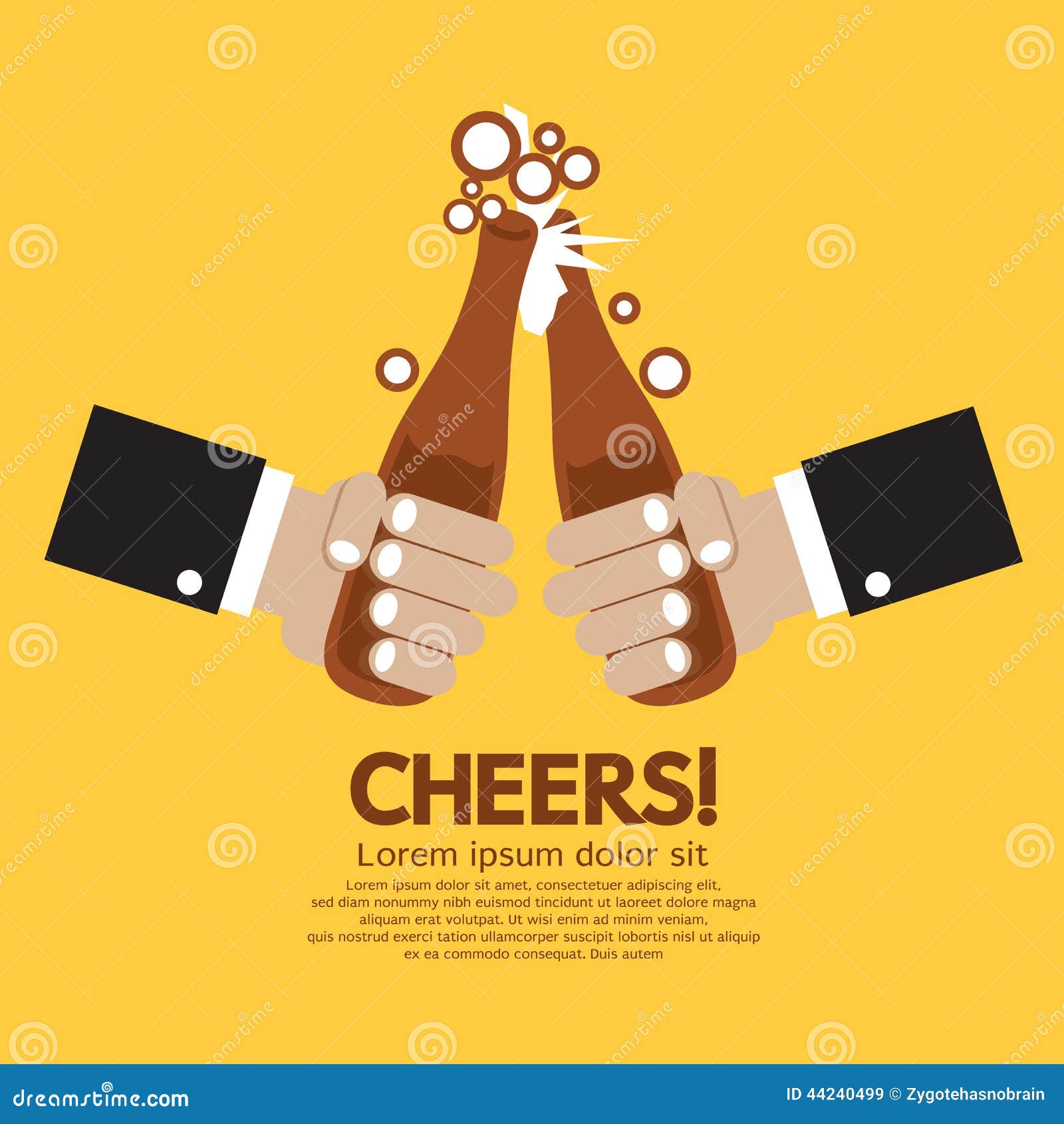 Cheering of Two Bottles Beer Stock Vector - Illustration of celebration ...