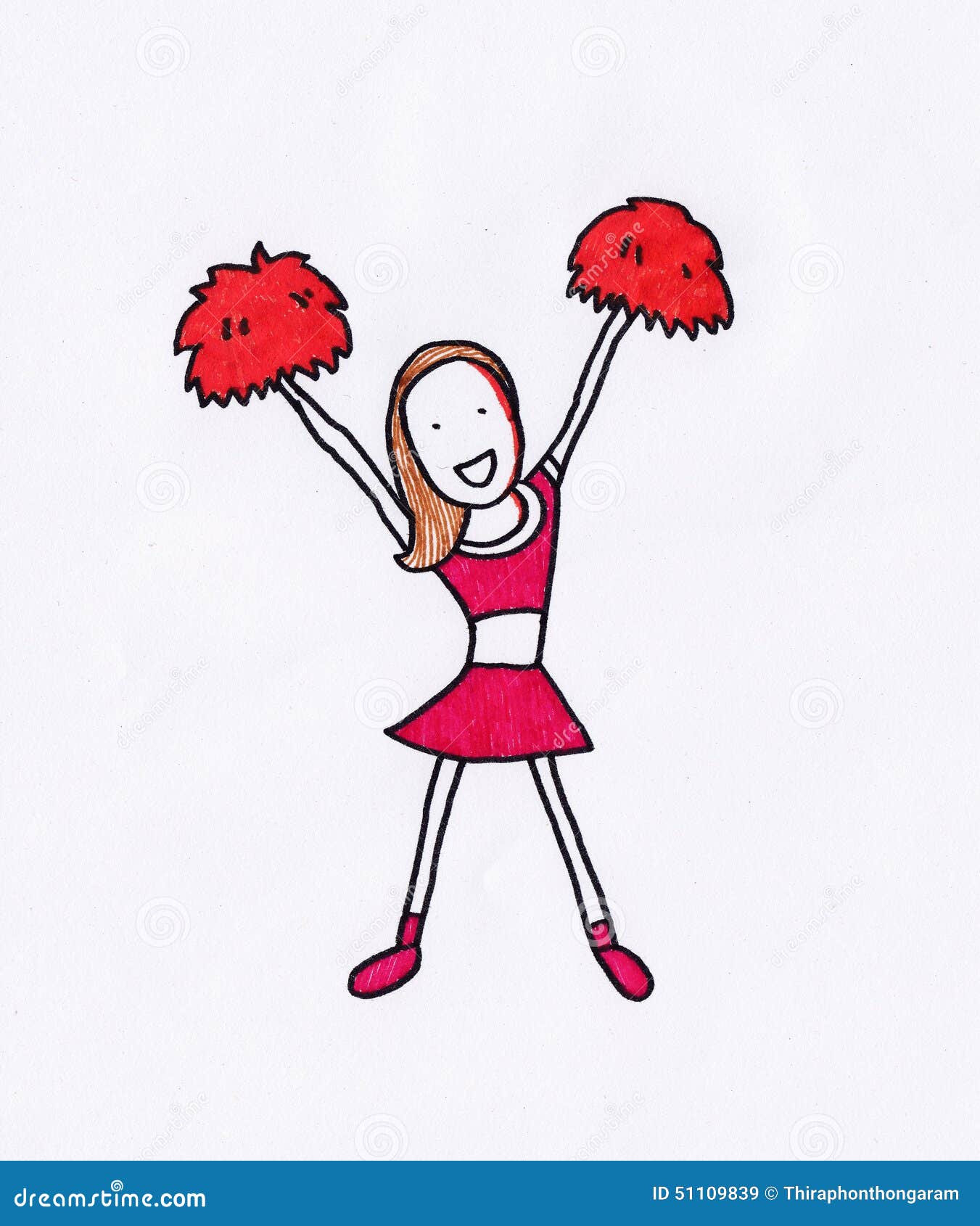 Cheerleader stock illustration. Illustration of feminine - 51109839
