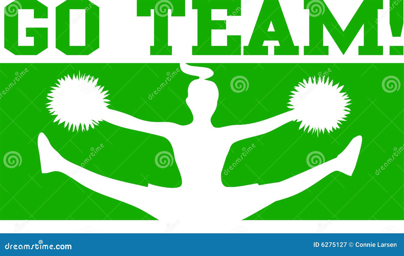 Cheerleader Gaat Groen Team/eps Vector Illustratie - Illustration of ...