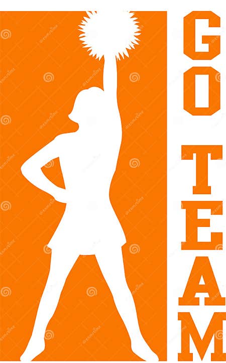 Cheerleader Go Team Orange/eps Stock Vector - Illustration of leader ...