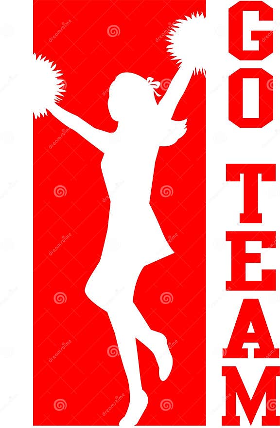 Cheerleader Go Team Red/EPS Stock Vector - Illustration of athletic ...