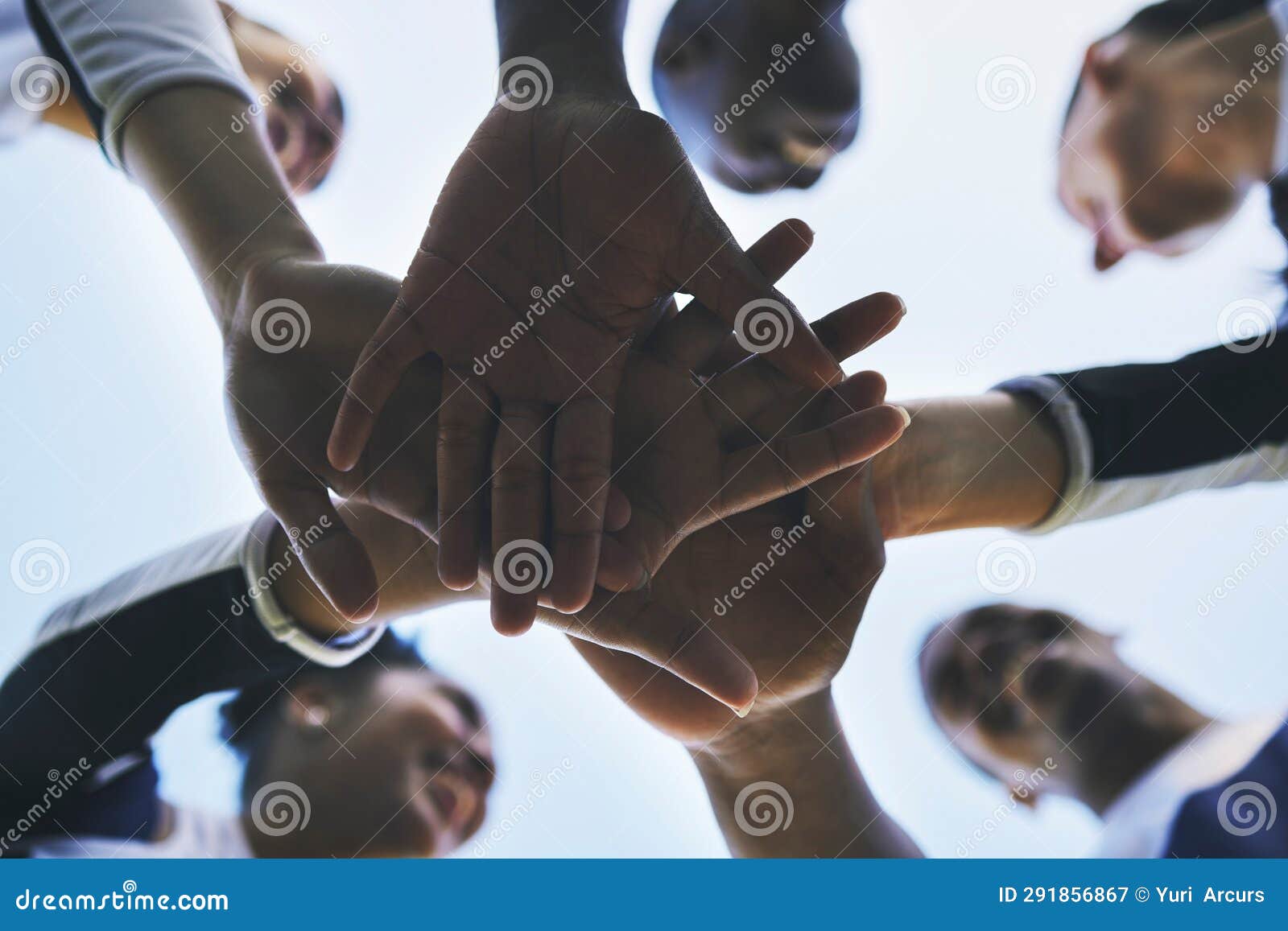 Cheerleader, Hands or People in Huddle for Motivation with Support ...