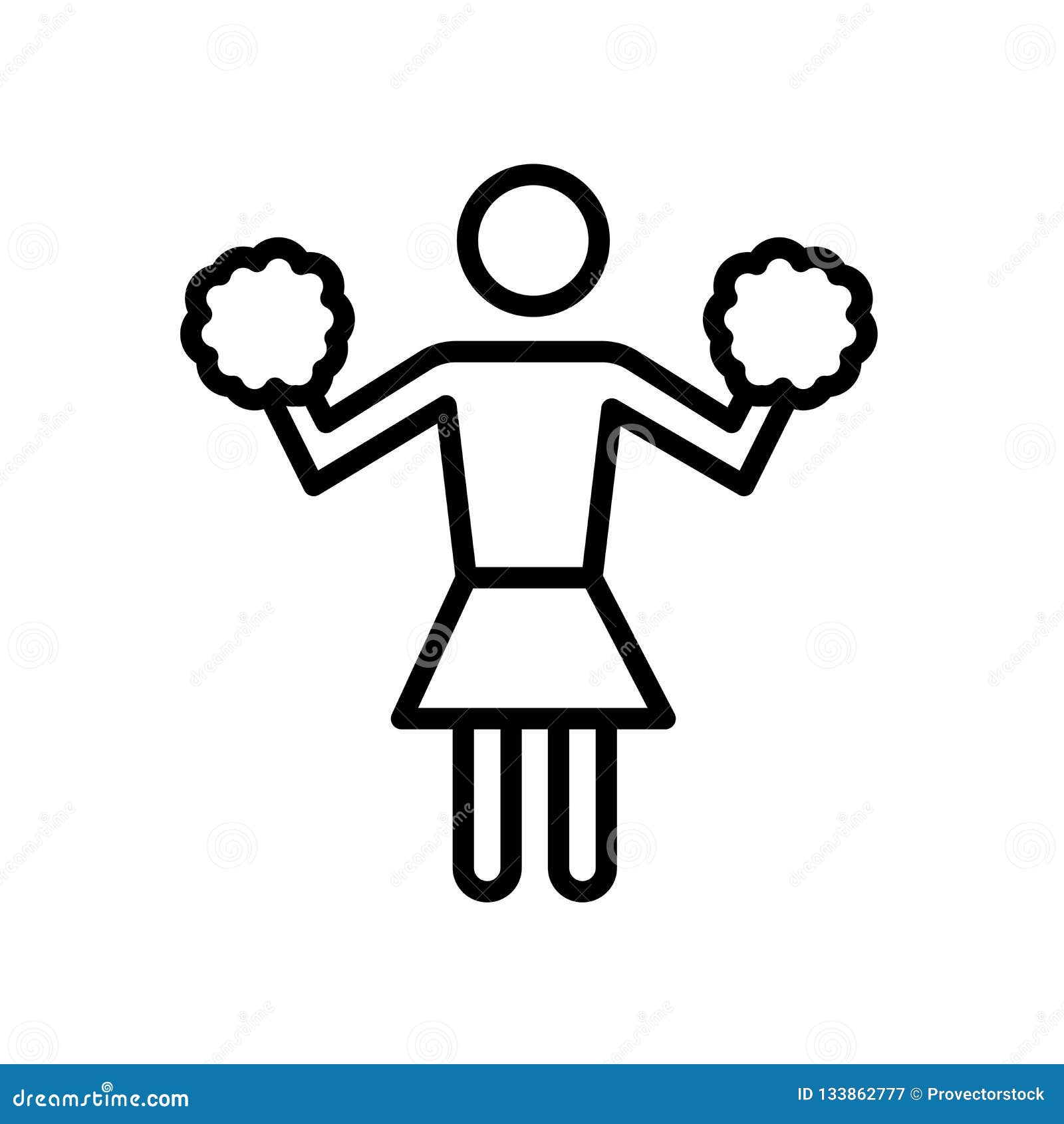 Cheerleader Icon Cartoon Vector. Child Uniform Dancer | CartoonDealer ...