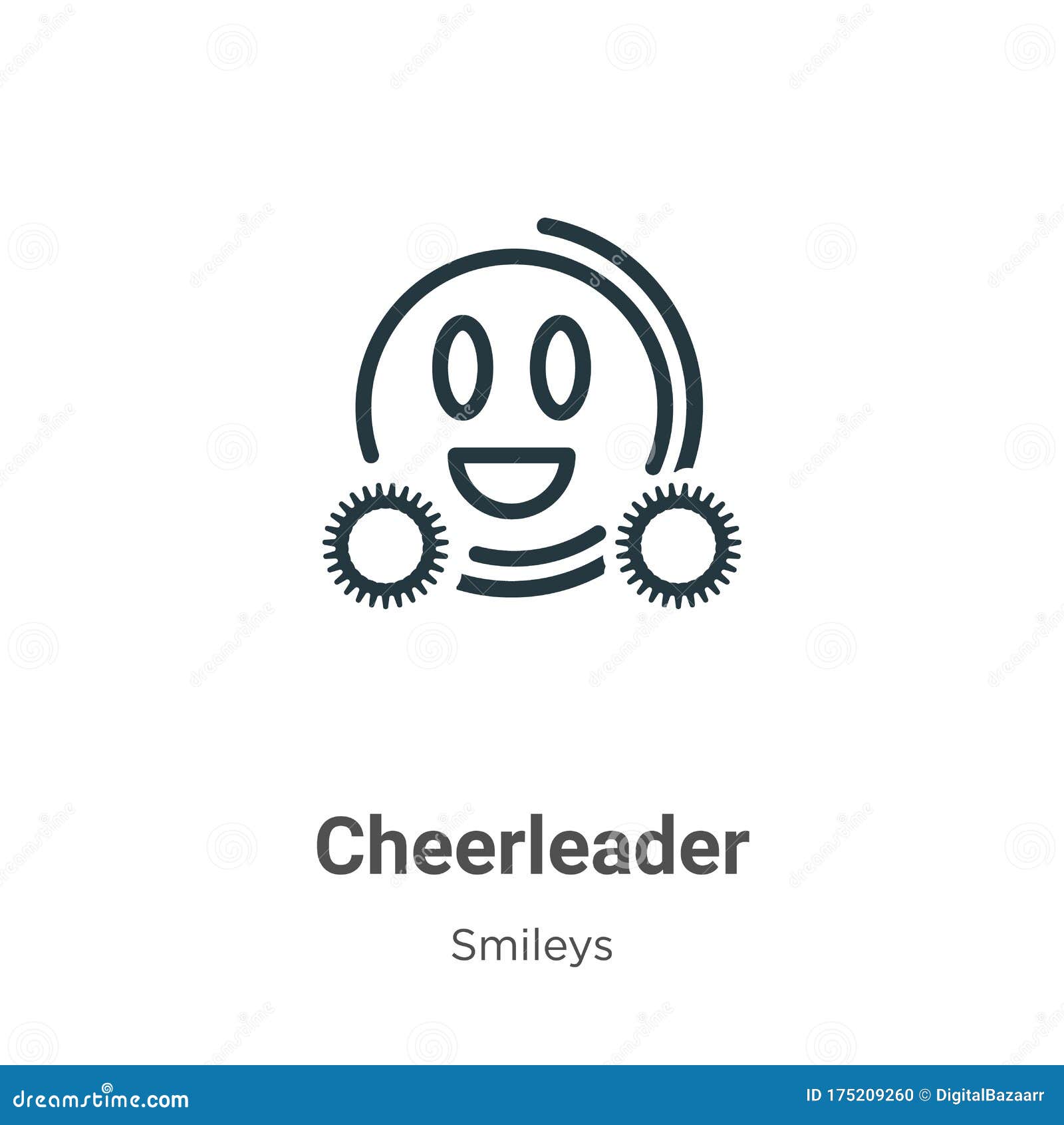 Cheerleader Outline Vector Icon. Thin Line Black Cheerleader Icon, Flat ...