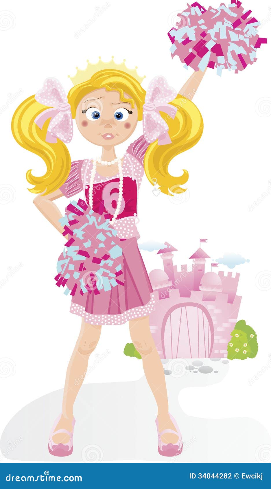 Cheerleader Princess stock abbildung. Illustration von nadel - 34044282