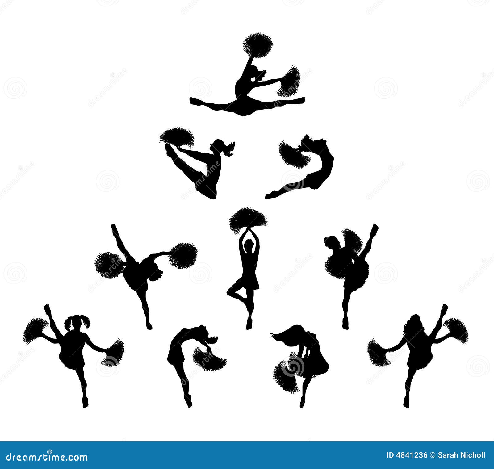 Cheerleading Pyramid Pictogram Cartoon Vector | CartoonDealer.com #92253341