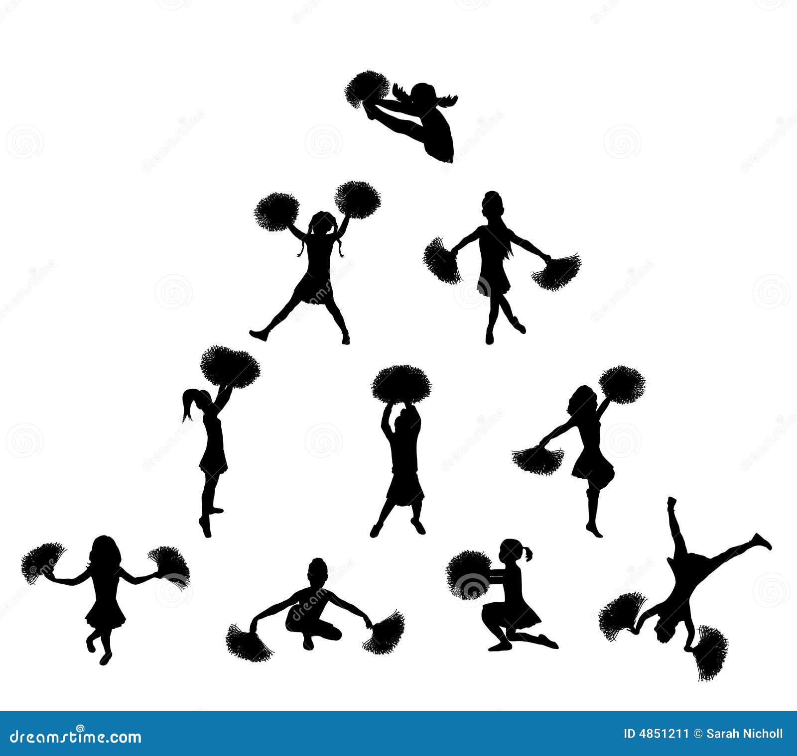 Cheerleading Pyramid Pictogram Cartoon Vector | CartoonDealer.com #92253341
