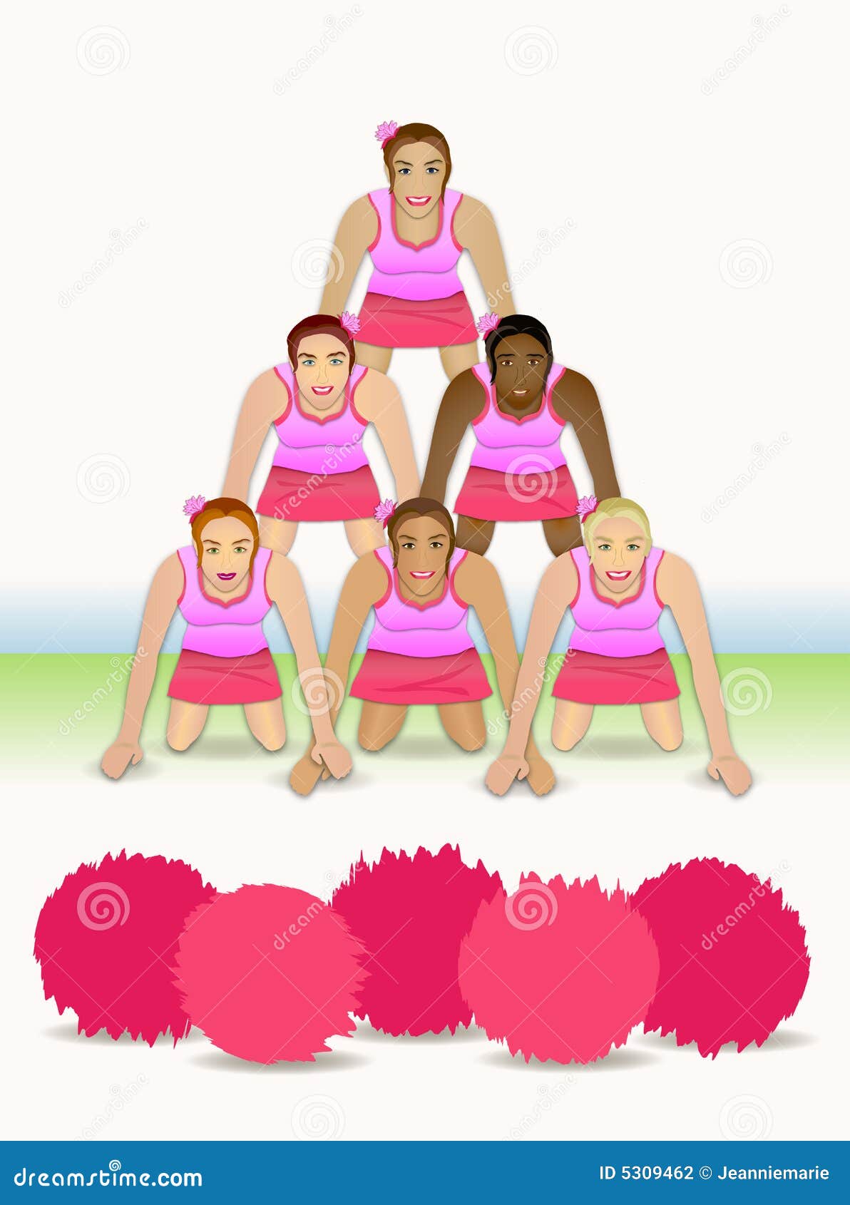 Cheerleader Pyramid Stock Photography | CartoonDealer.com #5309462