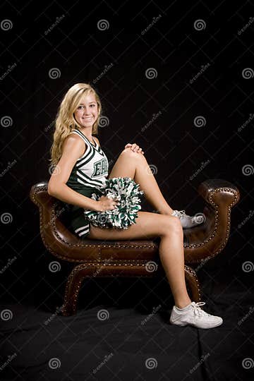 Cheerleader seated stock photo. Image of full, woman, school - 6712616