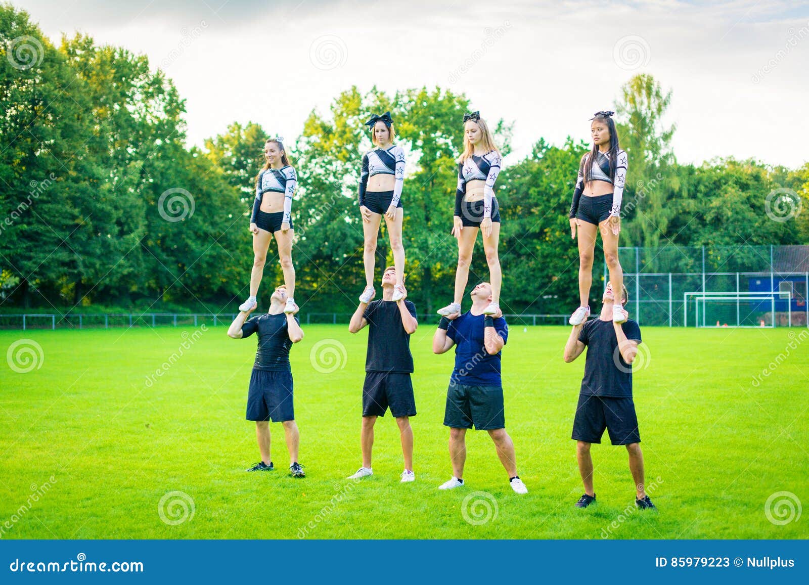 Cheerleader Team Practicing Stock Image - Image of together, sportsman ...