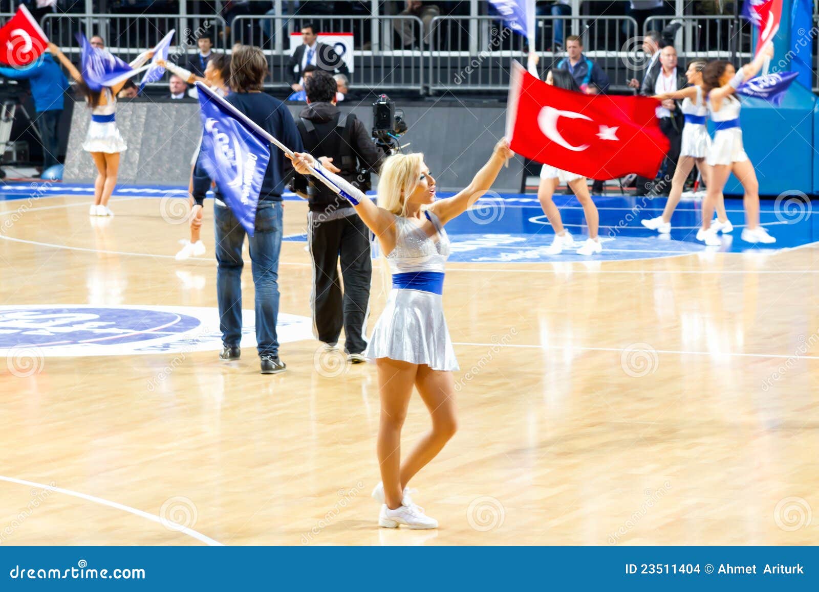 Cheerleader with Turkish Flag Editorial Stock Image - Image of ...