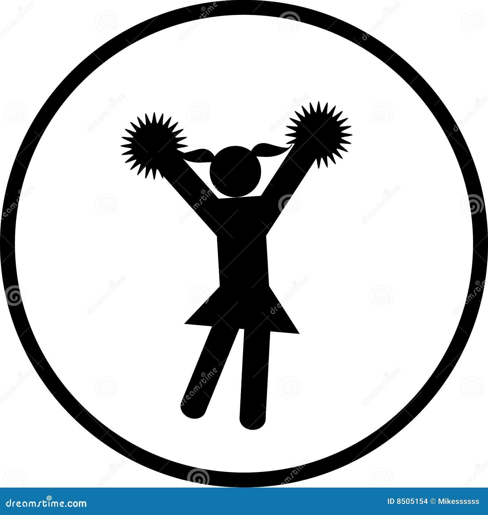 Cheerleader vector symbol stock vector. Illustration of cheer - 8505154
