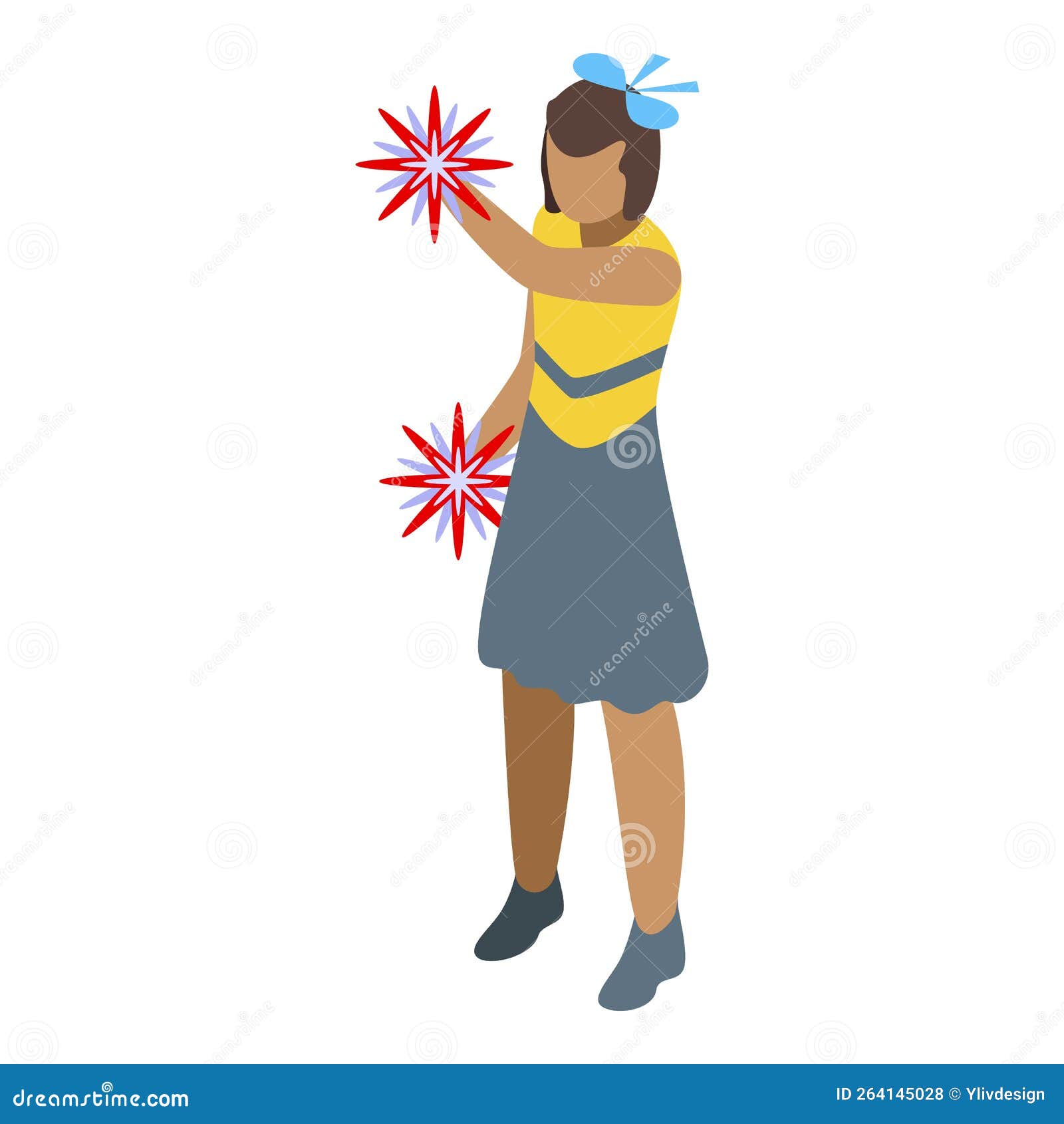 Cheerleaders Icon Isometric Vector. Cheer Girl Stock Vector ...