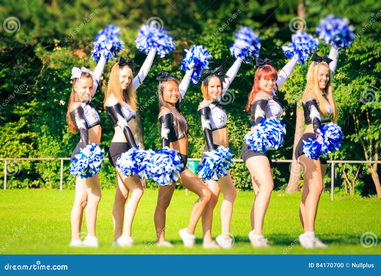 Cheerleaders Practicing Outdoors Stock Photo - Image of asian ...