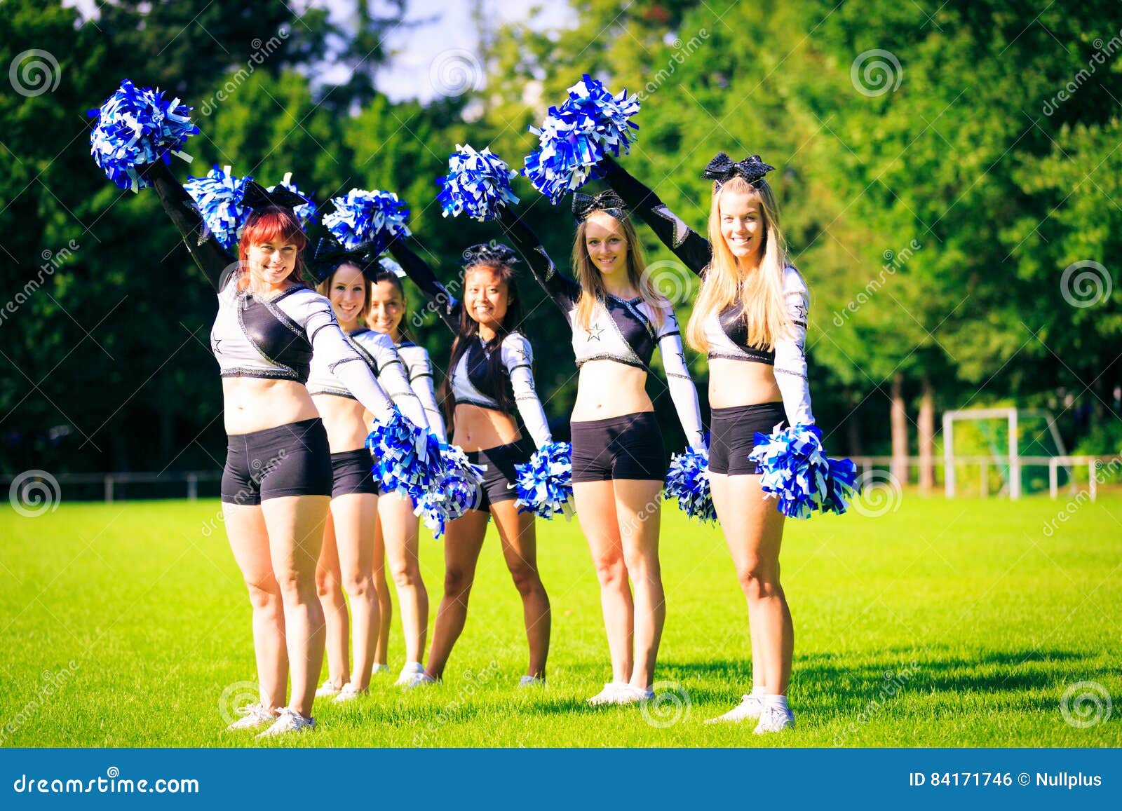 Cheerleaders Practicing Outdoors Stock Photo - Image of asian, happy ...