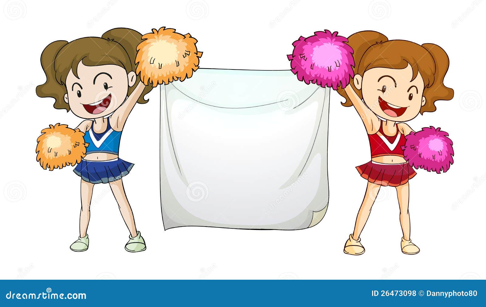 Cheerleaders with a sign stock vector. Illustration of child - 26473098