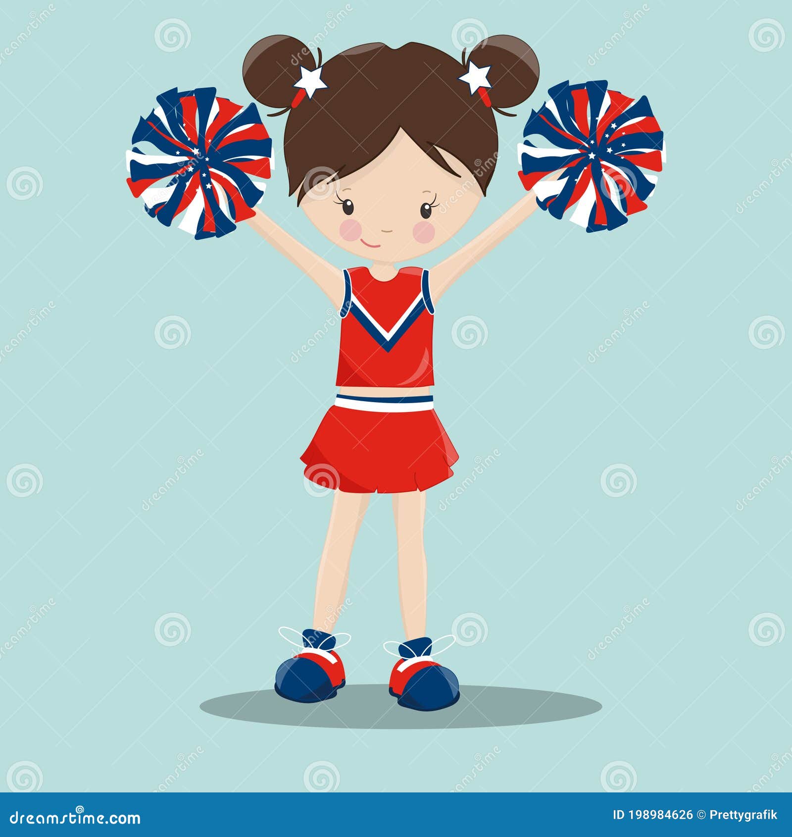 Cheerleaders Two Hands Up Brown 01 Stock Vector - Illustration of ...