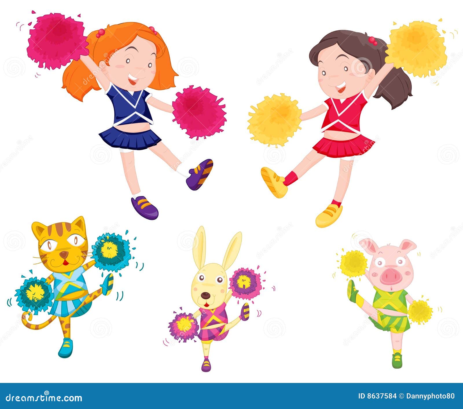 Set Of Acrobats In Different Stances Silhouette On A White Background ...