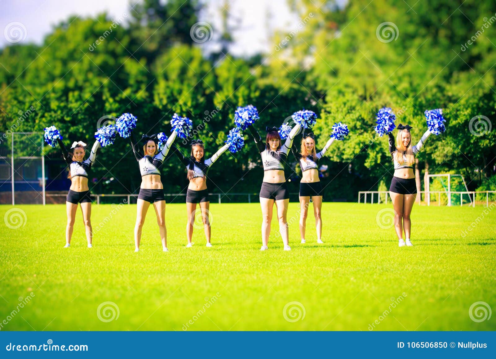 Cheerleader Team Practicing Stock Photo - Image of female, field: 106506850