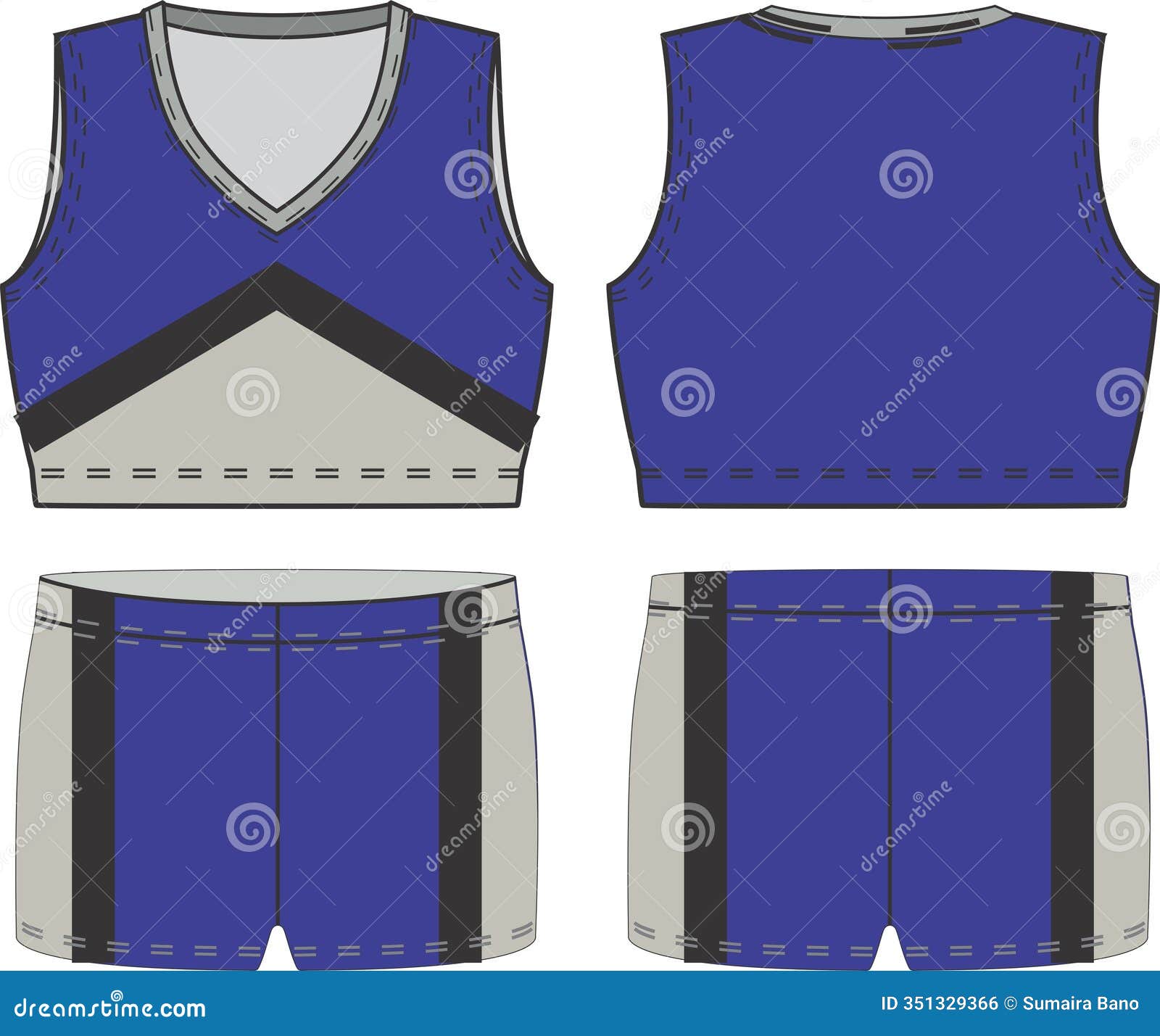 Cheerleading Uniform Mock Up Illustration Vector Stock Illustration ...