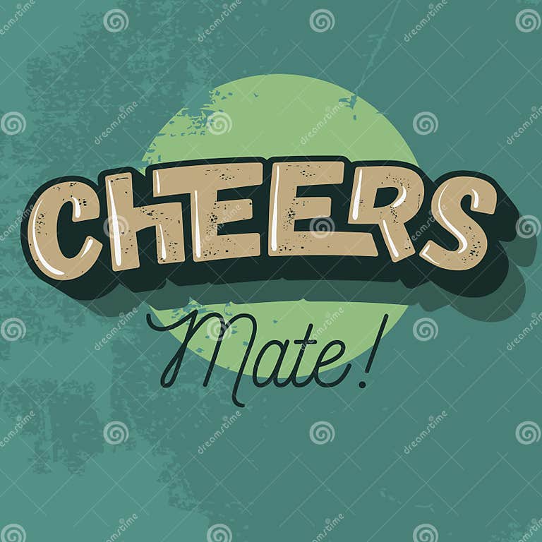 Cheers Comic Inscription. Vector Image. Stock Vector - Illustration of ...