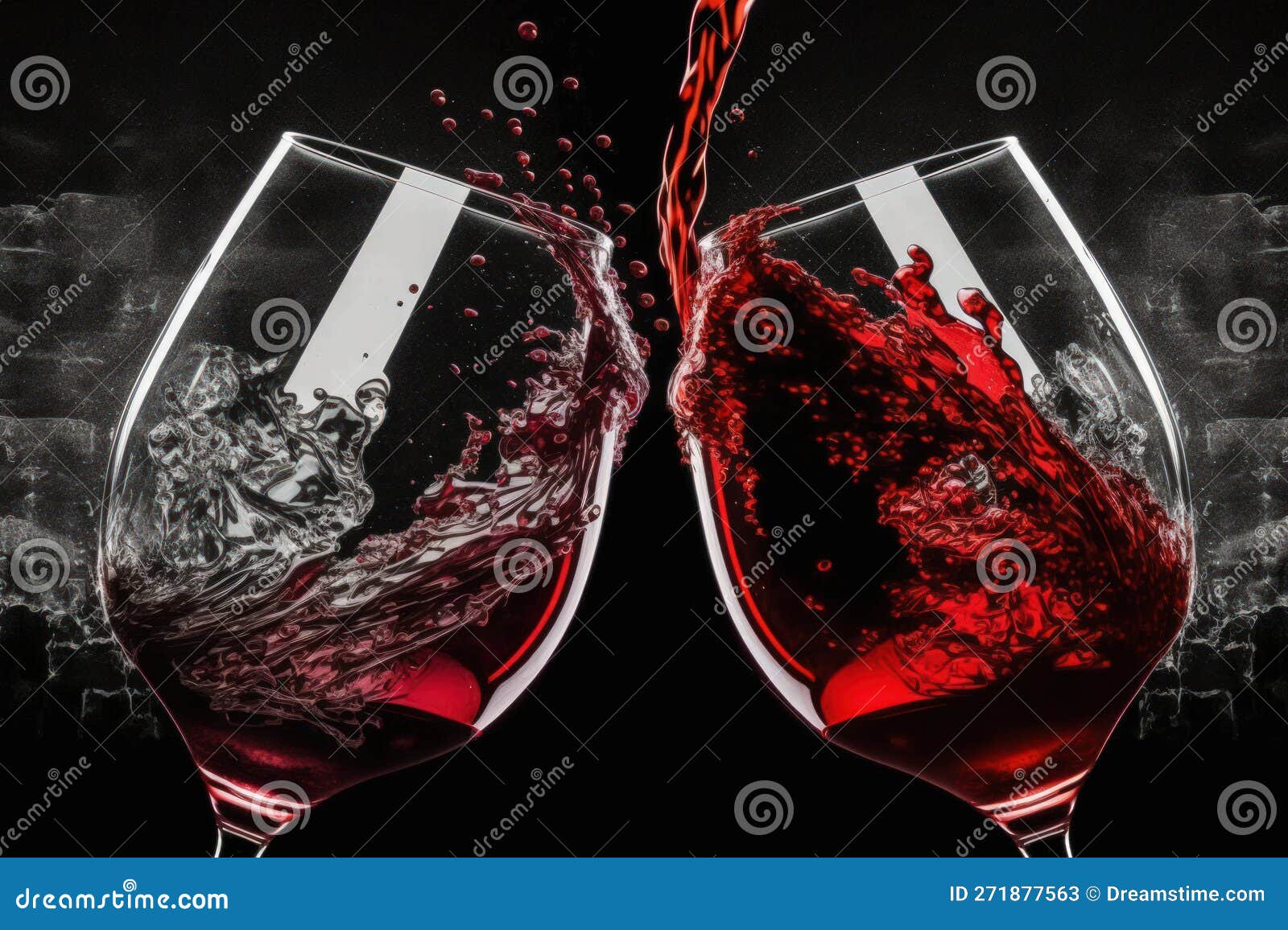 Cheers Concept Red Wine Glasses Smacking Against One Another in a Bar ...