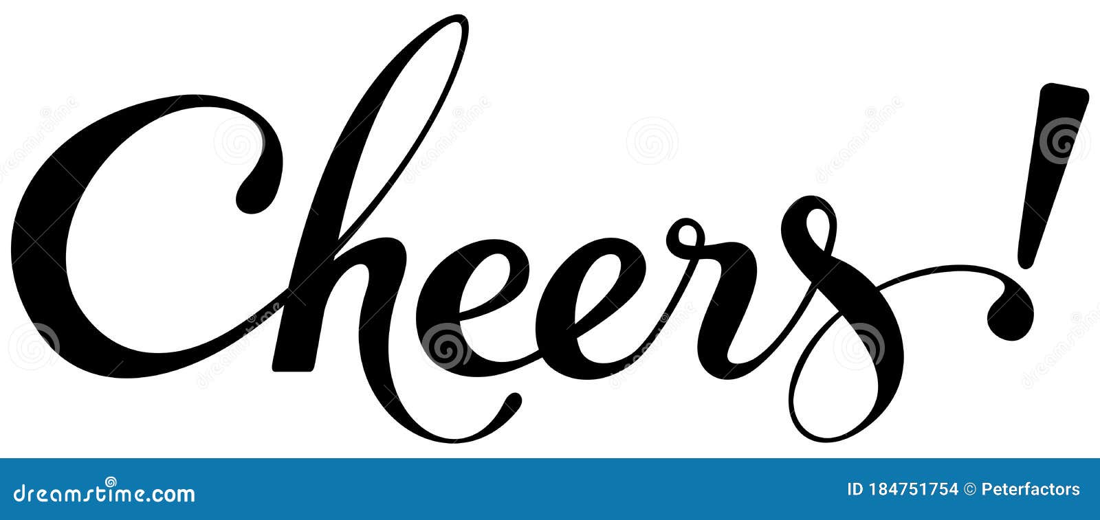 Cheers - Custom Calligraphy Text Stock Vector - Illustration of ...